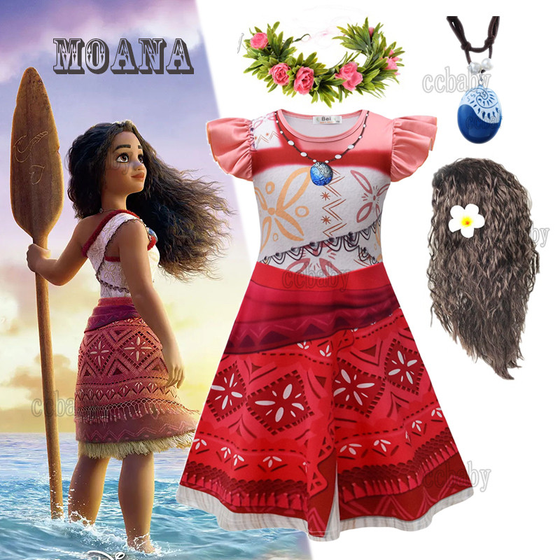 Summer Moana Cos Clothes Set for Kids Girl Traditional Princess Costume ...