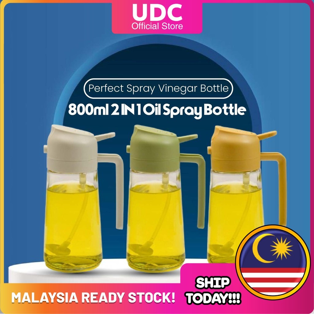 UDC 🔥 600ML 2 IN 1 Oil Spray Bottle Vinegar High Atomization Anti Drip ...