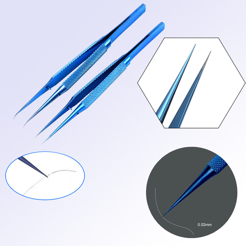 Precision Cell Clamp Titanium Stainless Steel Ophthalmic Micro Tweezers ...