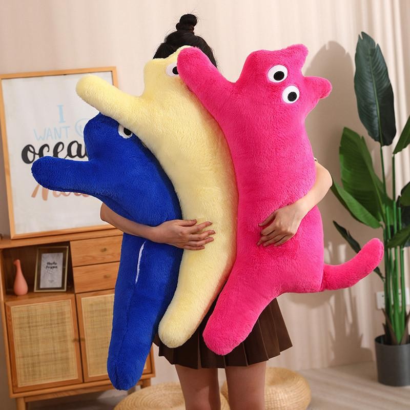 Dopamine cat plushie pillow cat plush toy doll long pillow girls ...
