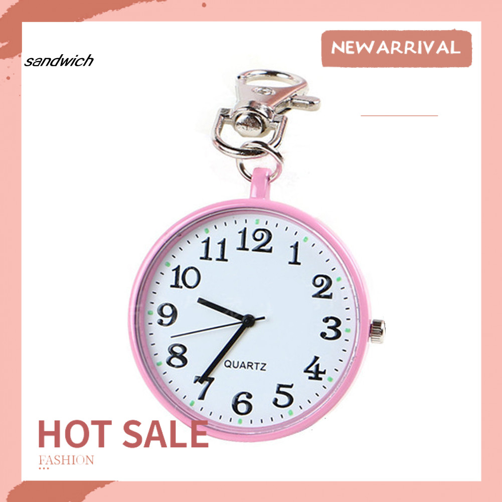 SAND Fashion Unisex Round Dial Quartz Analog Nurse Medical Keychain ...