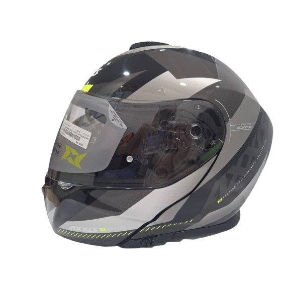 AXXIS Full Face Helmet Gloss Gray | ECE/DOT Certified | Urban Riding ...