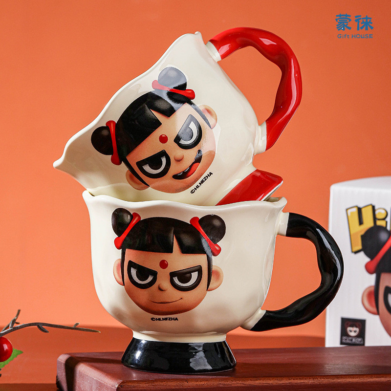 360ML Ne Zha 2 Anime Hobby Nezha Legendary Series Flower Tea Cup ...
