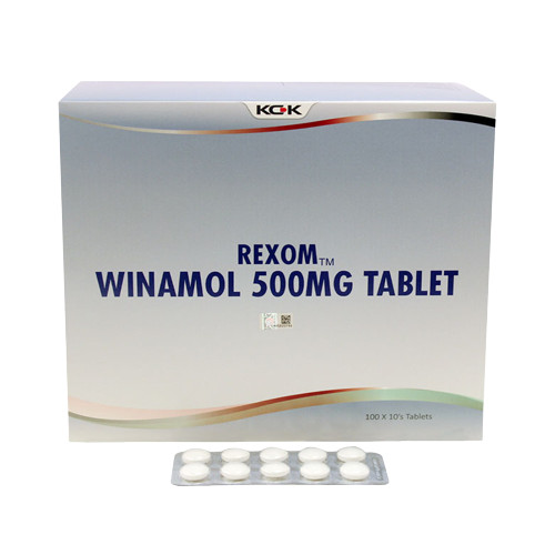 REXOM WINAMOL 500MG TABLET 100 X 10'S - WHITE COLOUR (PARACETAMOL) (EXP ...