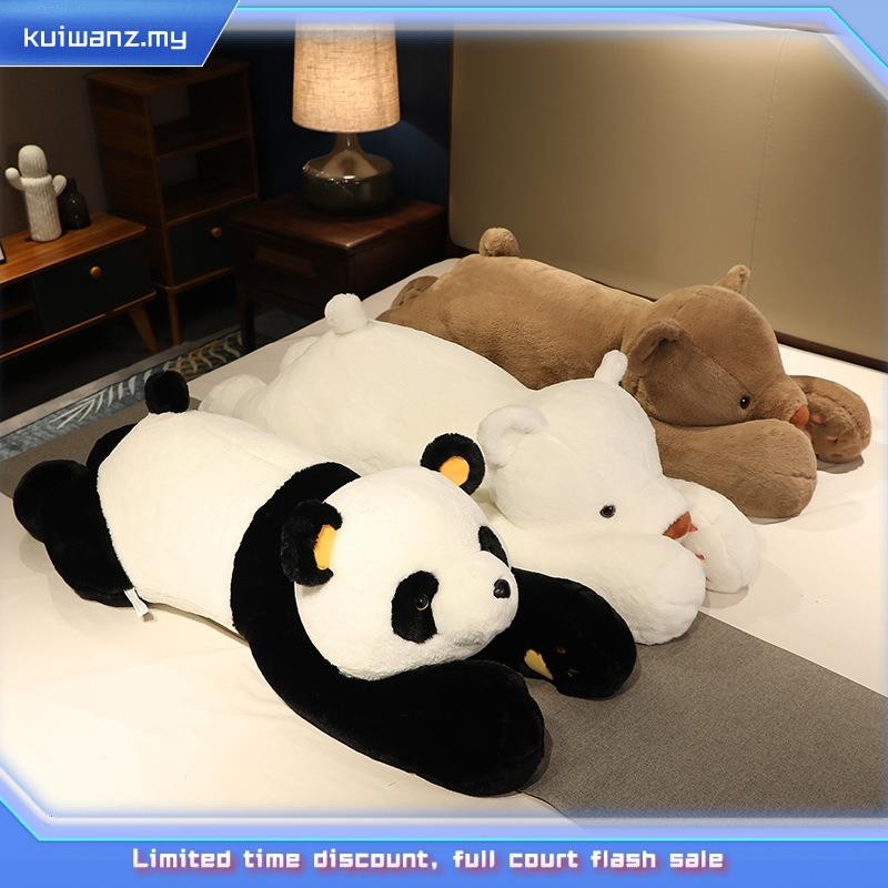 120CM Cute Giant Long Panda Bear Plush Lie Prone Posture Stuffed Animal ...