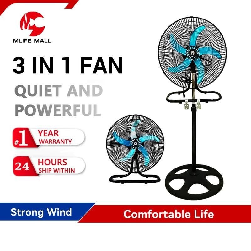 FOOKSUNG kipas industri Vertical Fan 18 inch 5 Blades 55W Strong wind 3 in1 Kipas Angin Stand ...
