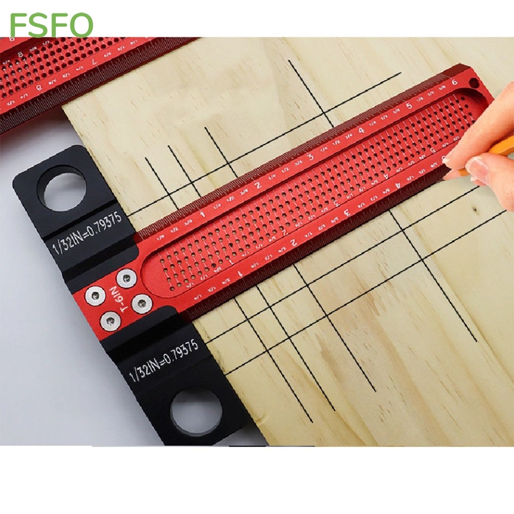 FSFO| 6/12 Inch Scribe Precision Marking Line Drawing T-Rule Aluminum ...