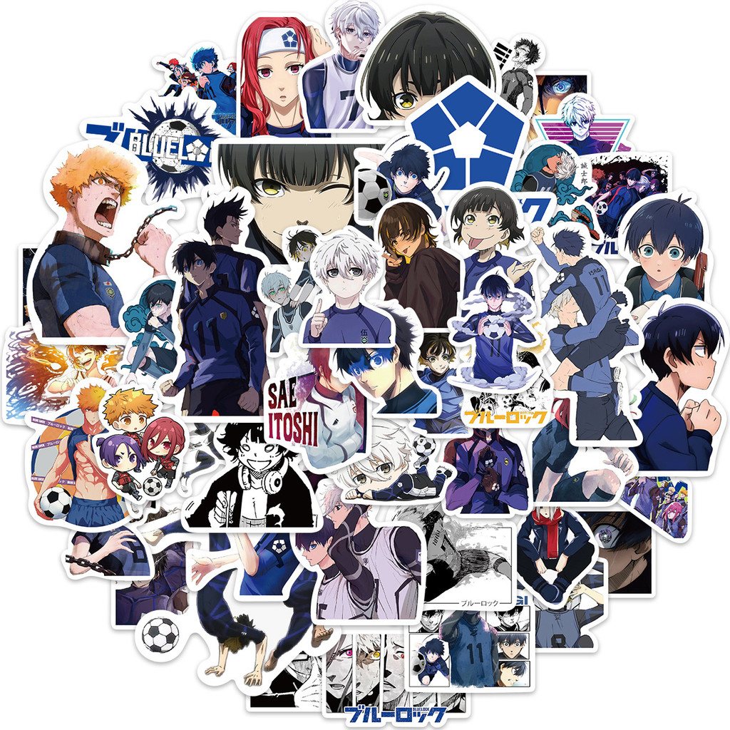 50pcs BLUE LOCK Anime Stickers Waterproof Graffiti Decals Phone Laptop ...