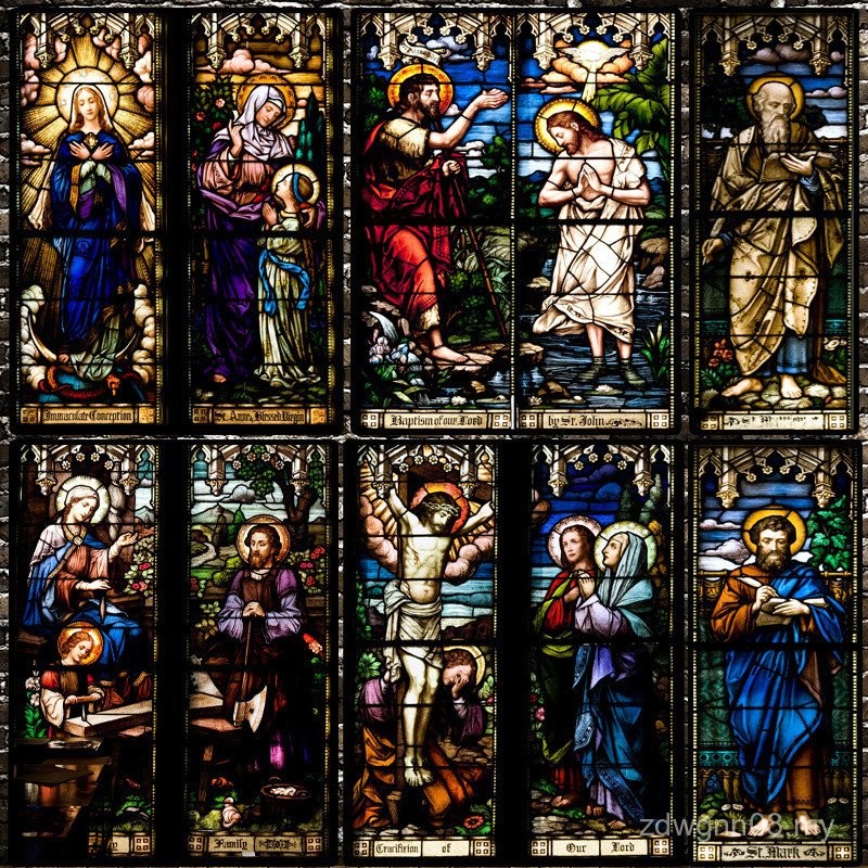 European Retro Church Stained Glass Sticker Balcony Film Wardrobe ...