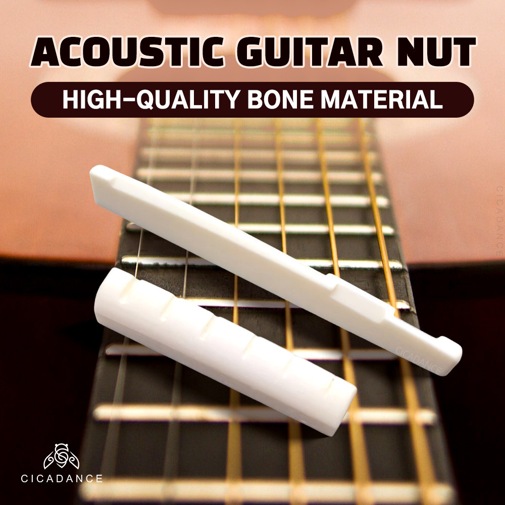 Guitar Buffalo Bone Bridge Nut slotted Saddle Easy Instal for Acoustic ...
