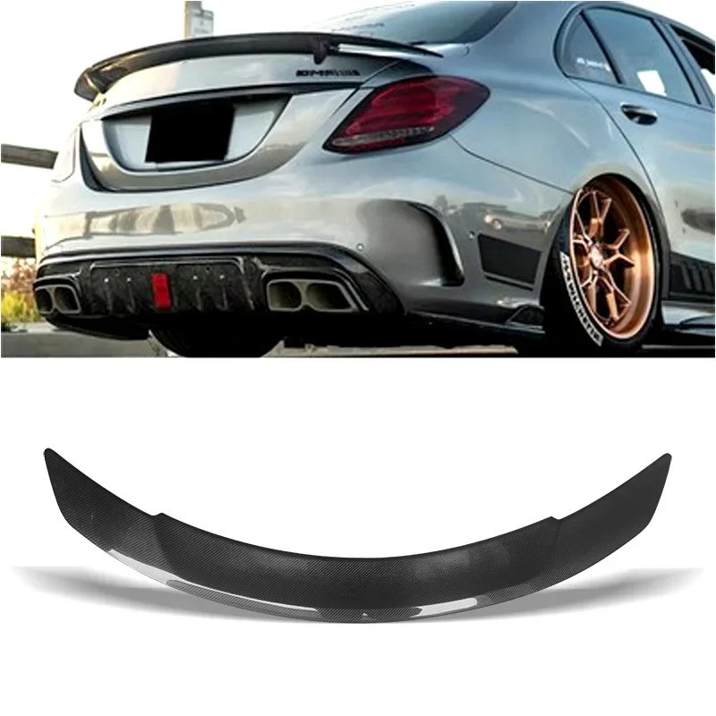 Carbon Fiber Spoiler for Benz W205 C260 Coupe C43 C63 AMG Rear Ducktail ...