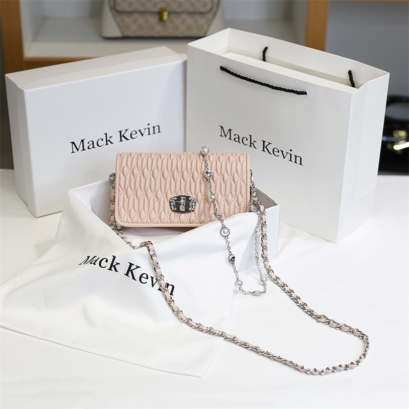 Hong Kong MAC Kevin leather pleated bag women's fashion ins niche high ...