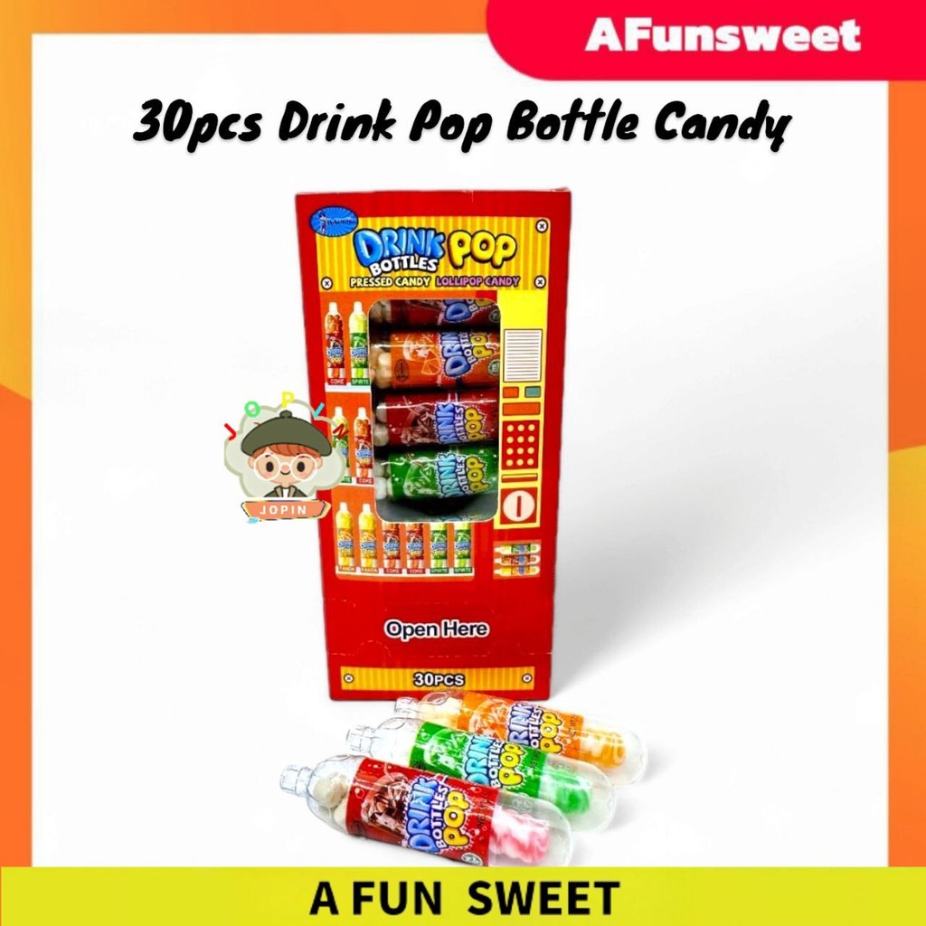 30pcs Ali Drink Pop Bottle Pressed Lollipop Candy [cola/ sprite/ orange ...
