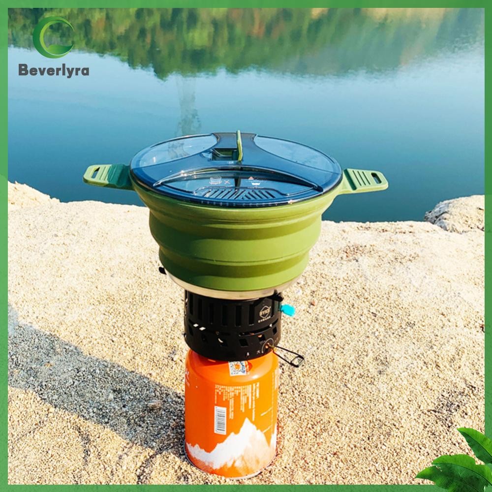 Bv Silicone Camping Cook Pot with Handle Collapsible Cooker Pot for ...