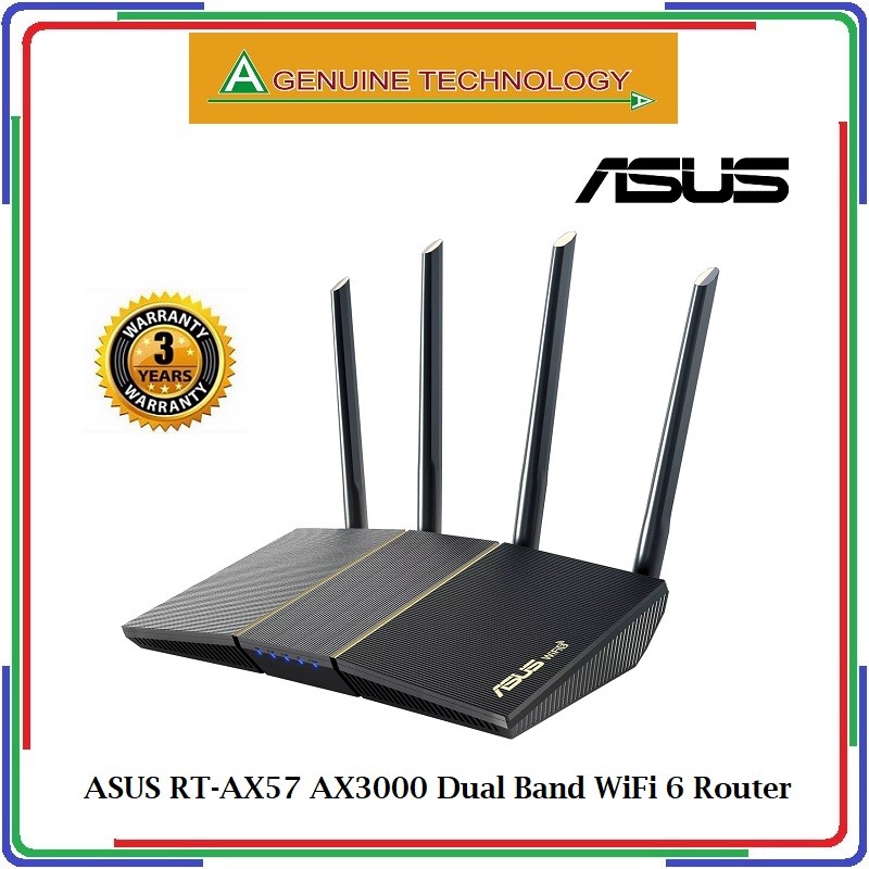 ASUS RT-AX57 AX3000 Dual Band WiFi 6 Router, support MU-MIMO and OFDMA ...