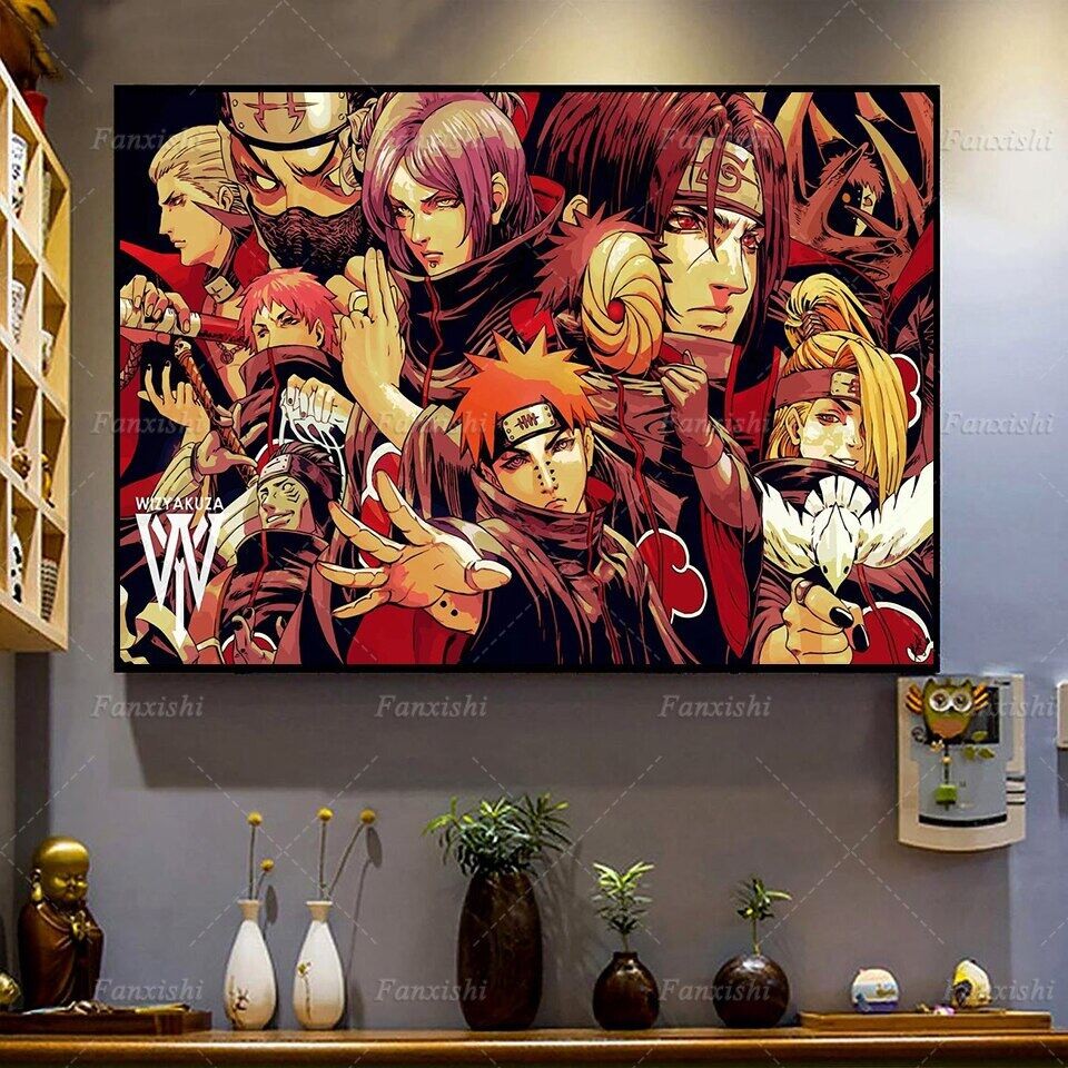 Naruto Akatsuki Japanese Anime Canvas Poster and Prints Home Bedroom ...