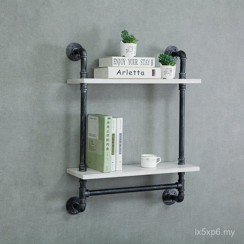 Rak buku atas dinding rak kayu pepejal muka dinding yang dipasang di ...