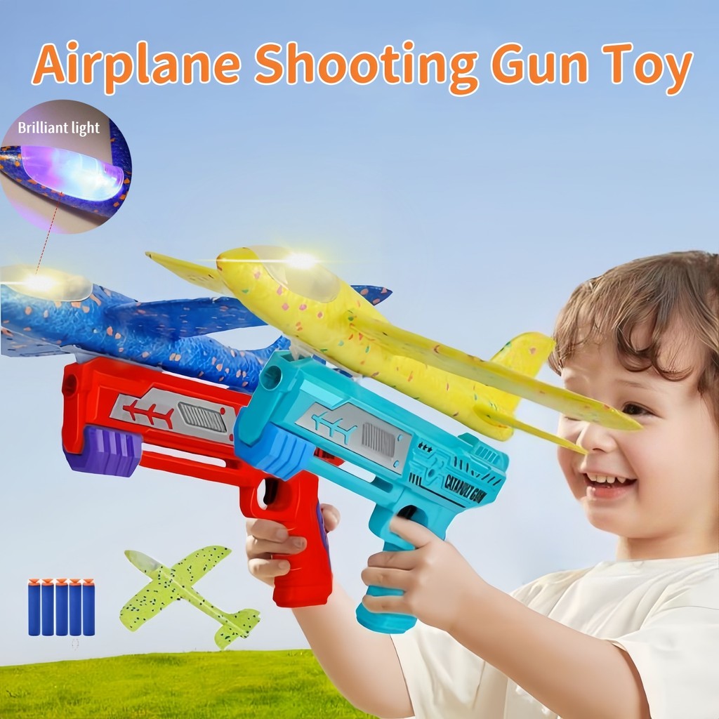 Glider Flying Gun Toy/Children's Toy Airplane with Lights/Plane ...