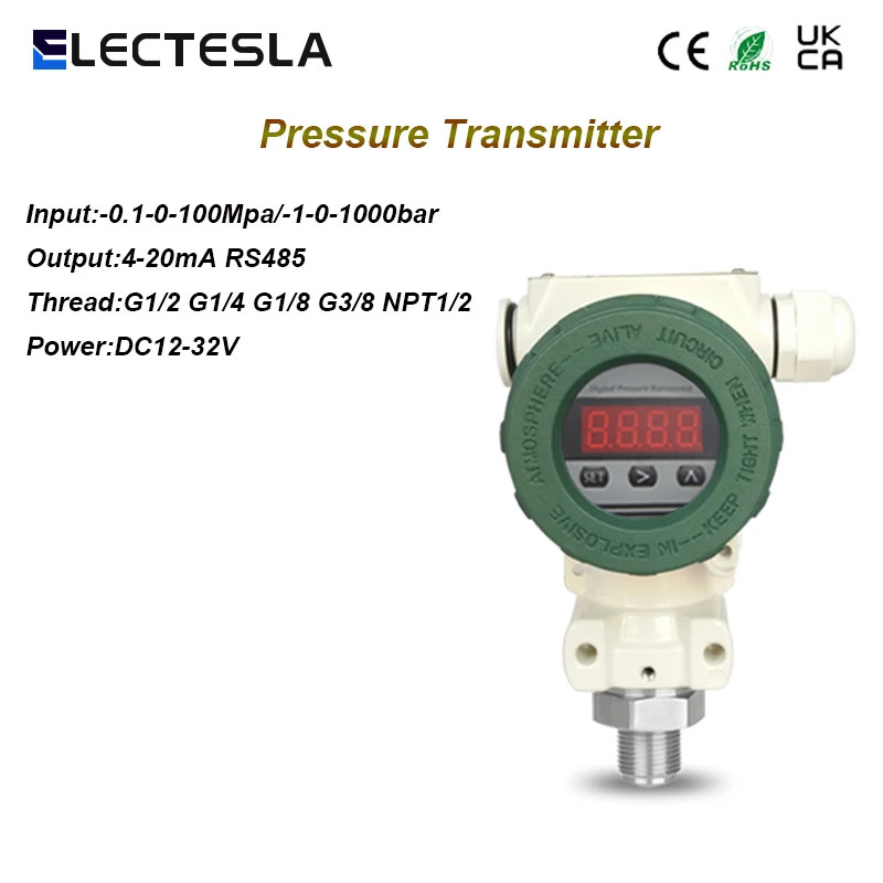 Water Pressure Oil Pressure Transmitter 2088 LCD Gas Liquid Pressure Sensor 4-20mA Output -1-0 ...