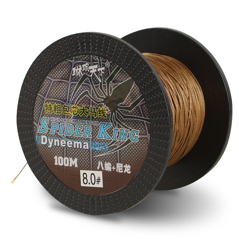 100M nylon Core size8-80# 8X Strands PE Braided Fishing Line leader for ...