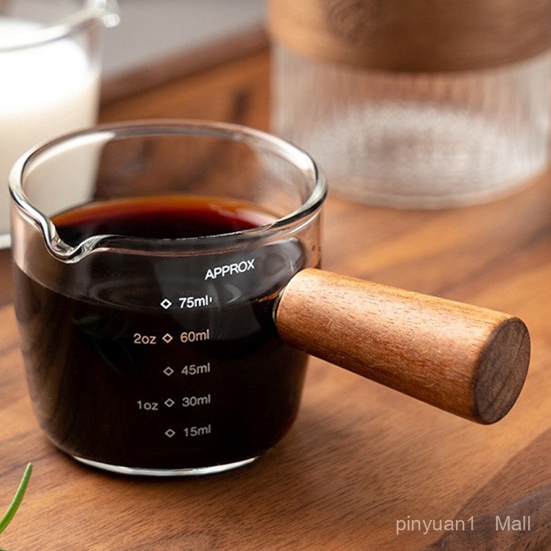 Italian Concentrated Cup Glass Small Milk Cup with Scale Simple Retro ...