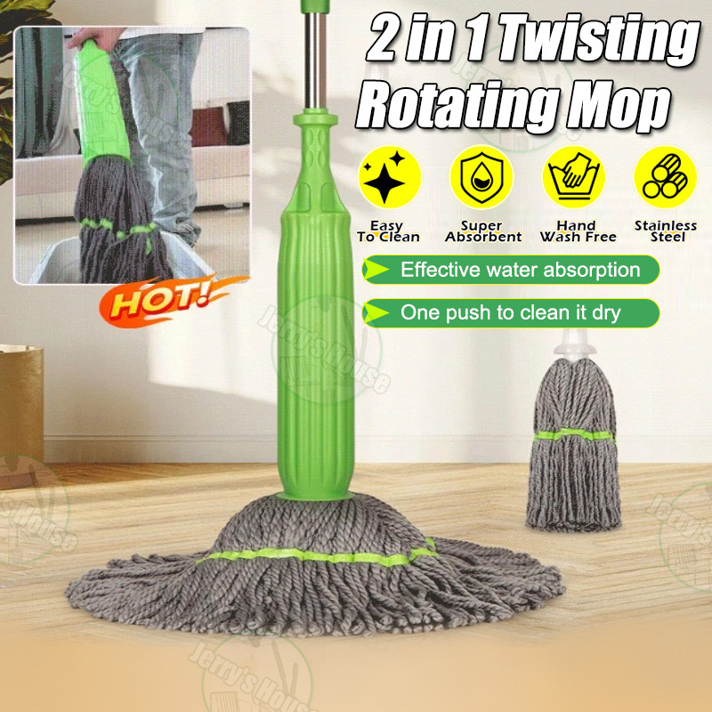 Magic Mop Pull and Squeeze Clean Tool Mop Lantai Viral Dehydration ...