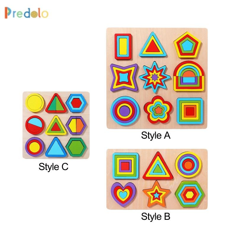 Predolo Shape Sorting Puzzles Activity Sensory Toy Early Educational ...
