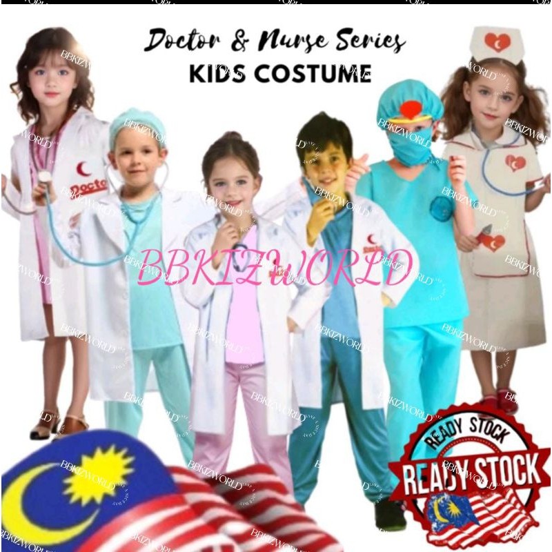 Costume Doctor Nurse Bulan Sabit Kids And Adults Cosplay Occupation ...