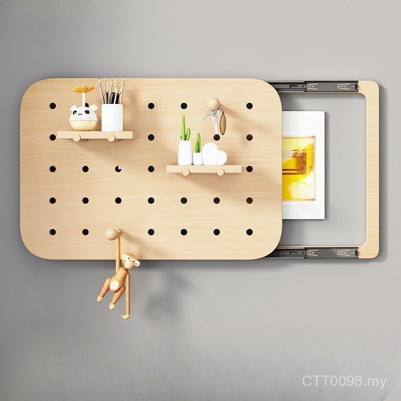 Bedroom Shelf Perforated Board Solid Wood Blocking Storage Living Room ...