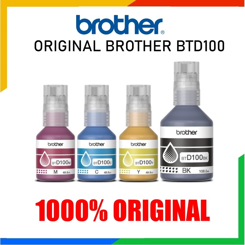 ORIGINAL Brother BTD100C/BTD100M/BTD100Y BROTHER BTD100 BLACK Genuine ...