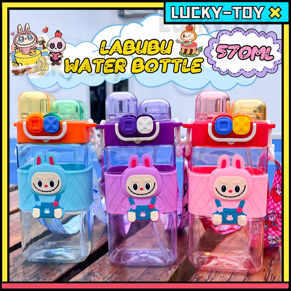 【Ready Stock 🇲🇾】570ML/800ML Botol Air Labubu Water Bottle Kids Straw Bpa Free Botol Transparent ...