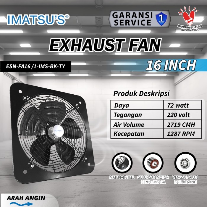 Standard 16 Inch Wall Exhaust Fan Hexos Suction Fan 16" Inch Wall ...
