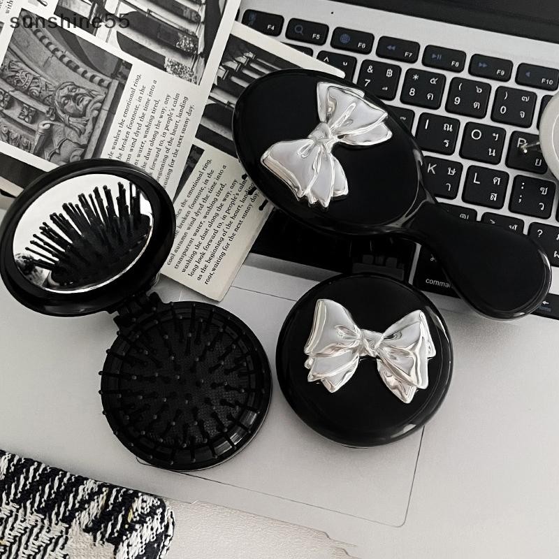 Sun Mini Hair Comb With Mirror Foldable Comb Travel Portable Massage ...