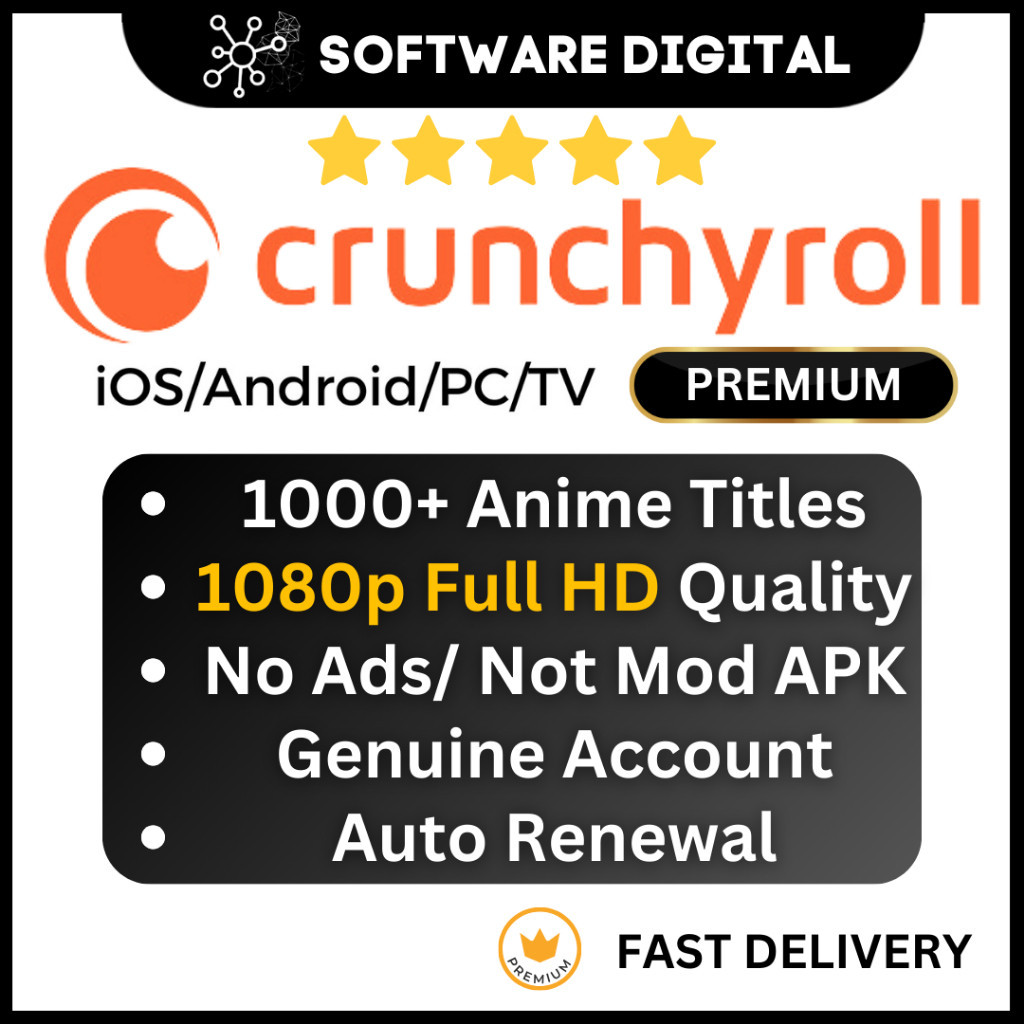 Crunchyroll Premium Account Lifetime iOS MacBook Android (Mega Fan ...