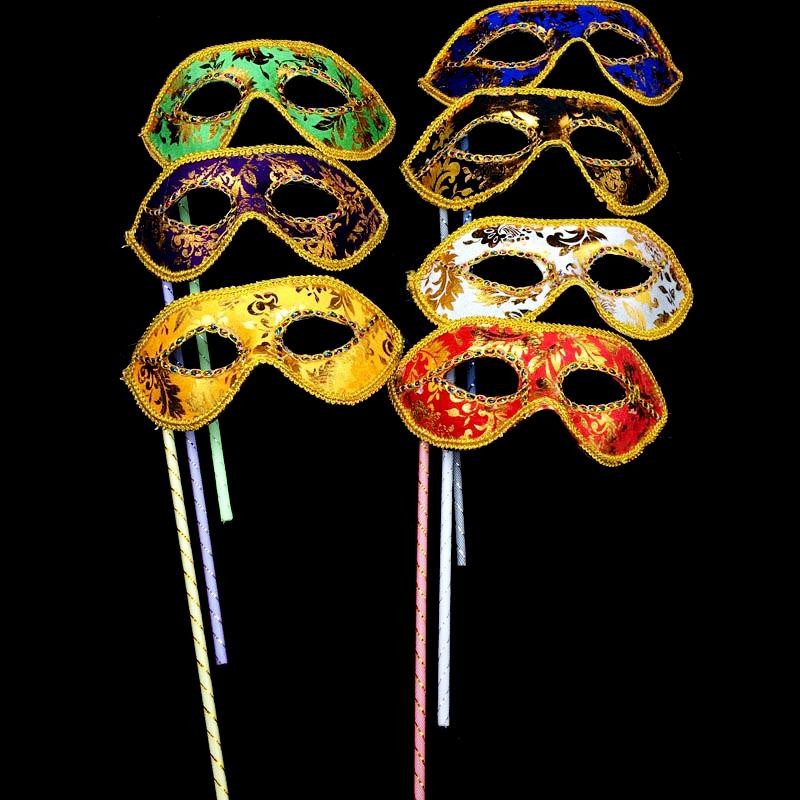 QwQ Sexy Masquerade Wedding Party Mask Venetian Dance Party Handheld ...