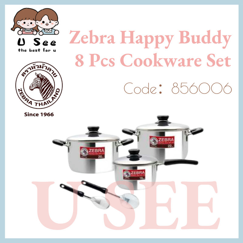 RAEDY STOCK!!!Zebra THAILAND Happy Buddy 8 Pcs Cookware Set | Shopee ...