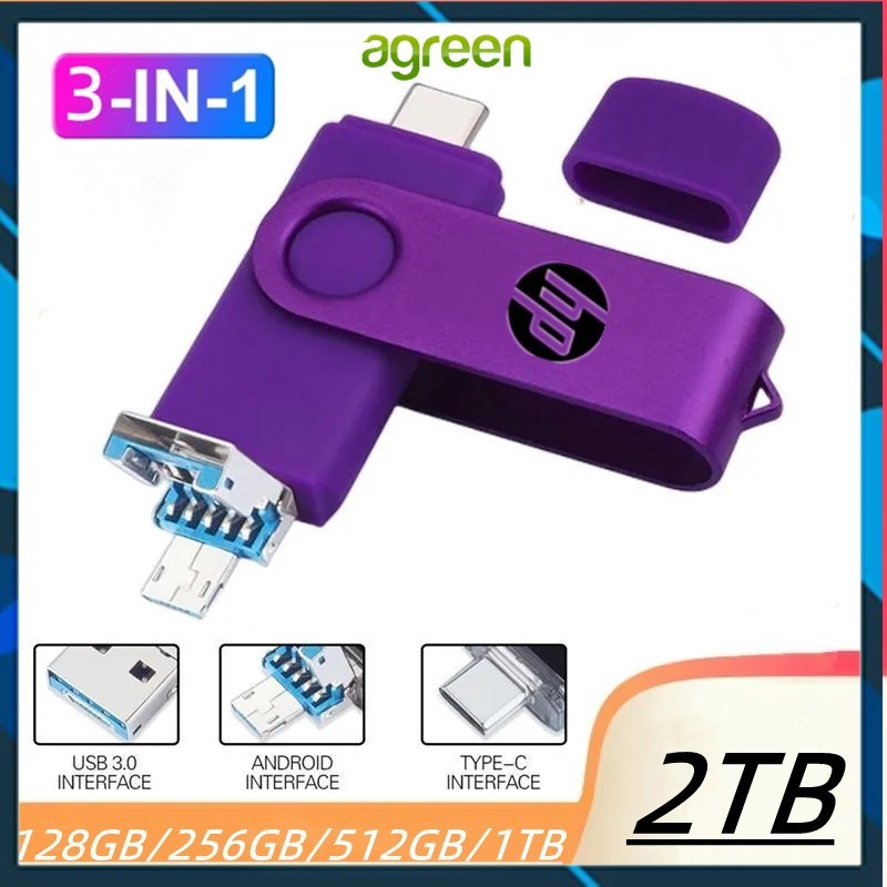 AG 2TB 3 in 1 USB3.0 flash disk type c/ Micro 1TB 512GB 256GB 128GB ...