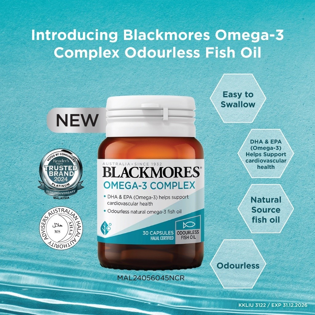Blackmores Omega-3 Complex 30s - Helps Supports Cardiovascular Health ...