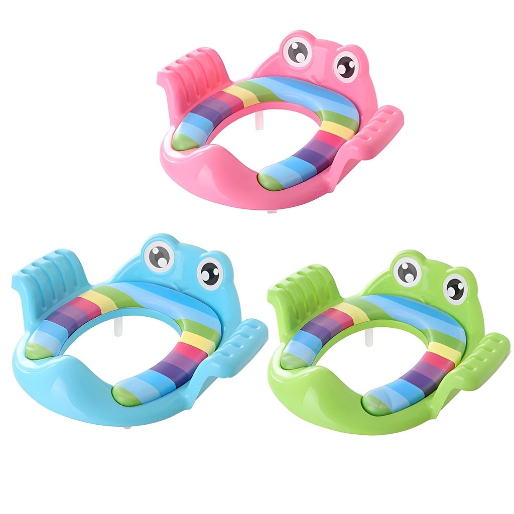 Frog Baby Children Kids Potty Training Toilet Seat with Handle Fit ...