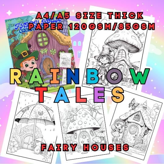 RAINBOW TALES Fairy Houses and Fairy Adults Paper Coloring pages - High ...
