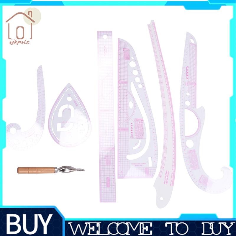 7Pcs/Set Ruler Tailor Measuring Kit Clear Sewing Drawing Ruler ...