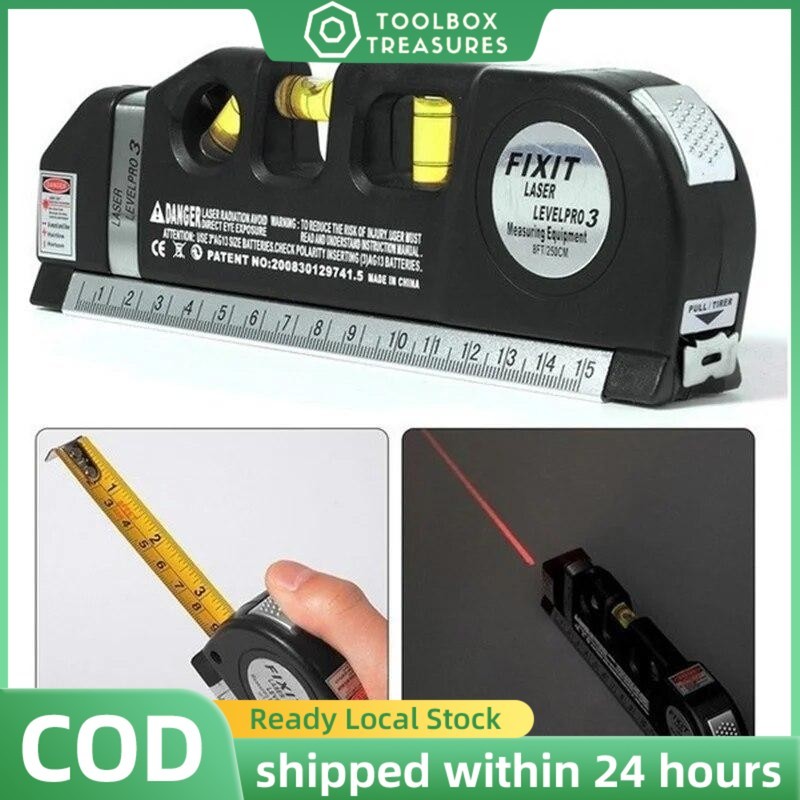 Laser Ruler Laser Level and Spirit Multipurpose Metric Rulers Laser Straight Horizon Vertical ...