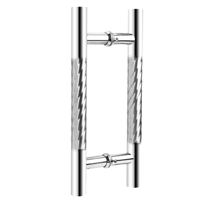30cm Stainless Door Pull Threaded Round Pipe Glass Door Handle ...