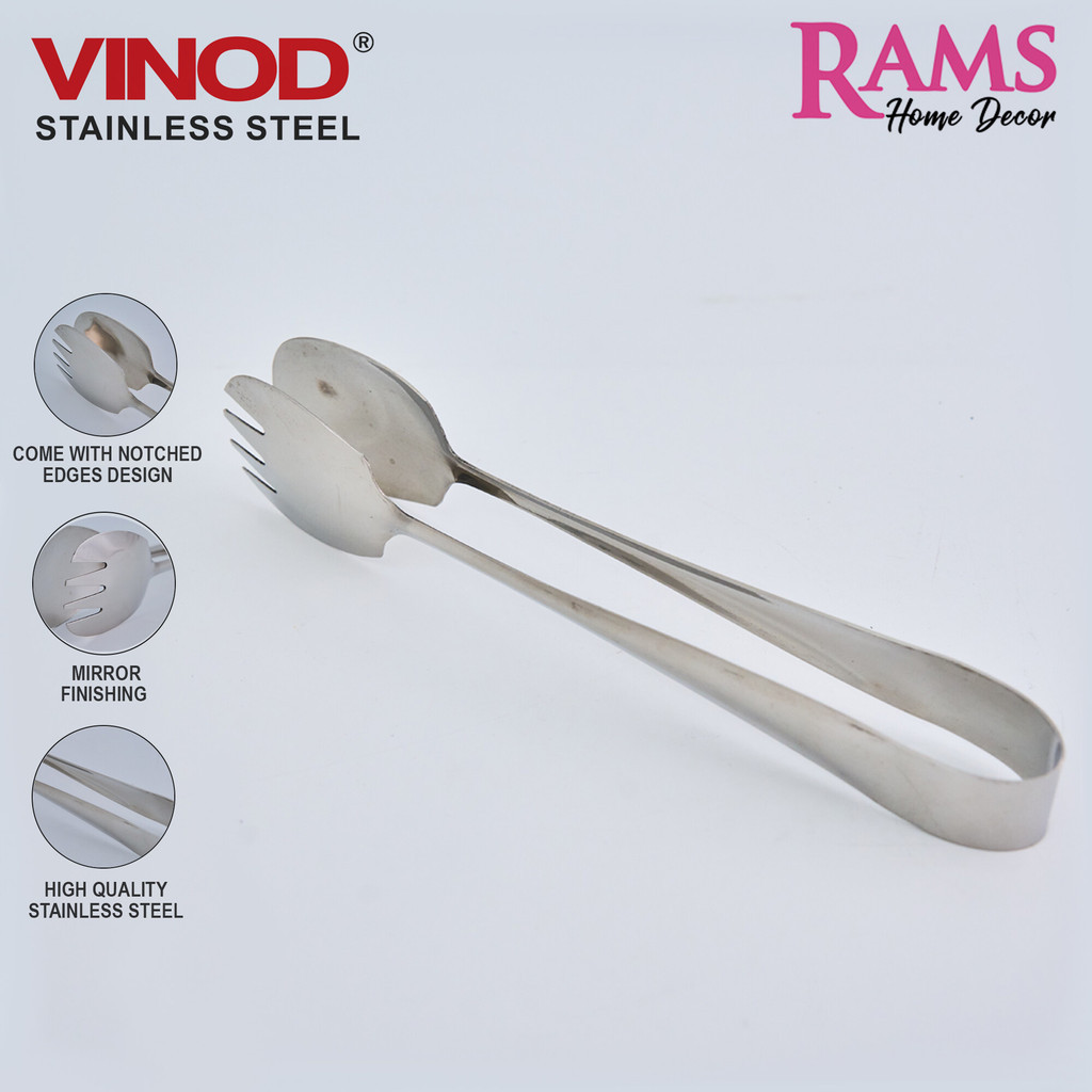 Vinod Stainless Steel Deluxe Oval Tong / Oval Tong / Food Clip ...