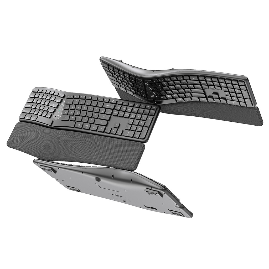 Ergonomic Split 2.4G Wireless Keyboard NaturalTyping Multi-Device ...