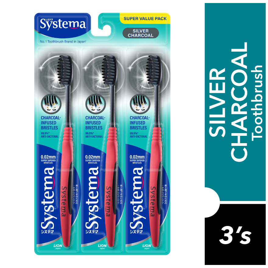 SYSTEMA Toothbrush Silver Charcoal 3s | Shopee Malaysia