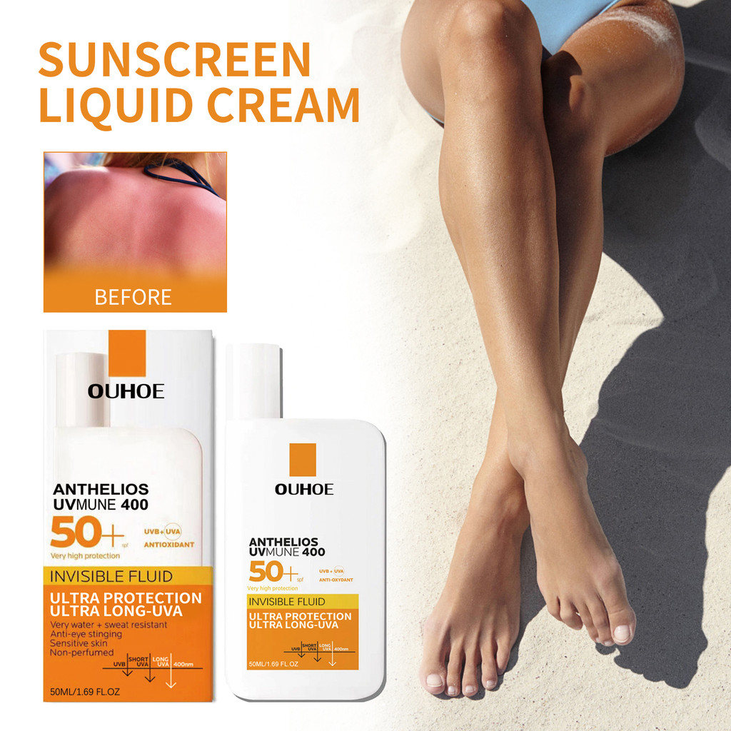 Lightweight Sunscreen SPF 50+ for Face & Body 50ml Waterproof Sunblock ...