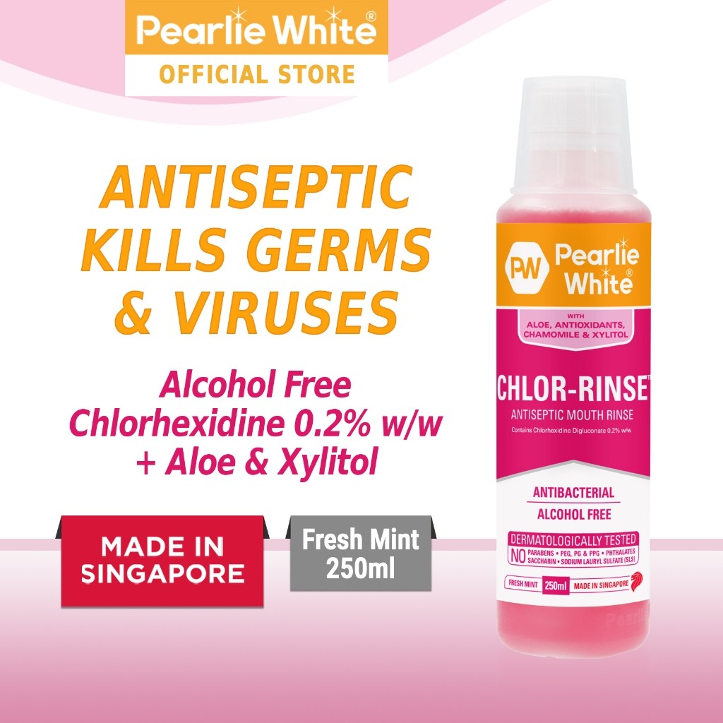 Pearlie White Chlor-Rinse Antiseptic Mouth Wash (100ml/250ml) | Shopee ...