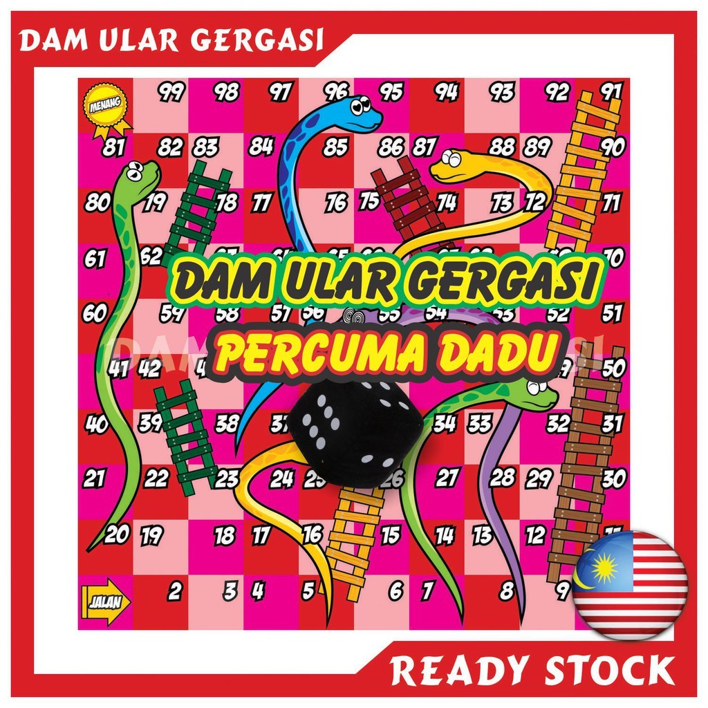 DAM ULAR GERGASI | PERCUMA DADU 8cm | 6x6, 7x7, 8x8, 9x9, 10x10 KAKI ...