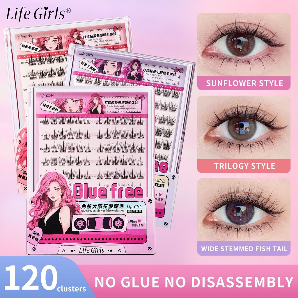 False eyelashes Glue-free Easy to Wear Soft False Eyelashes Lashes ...